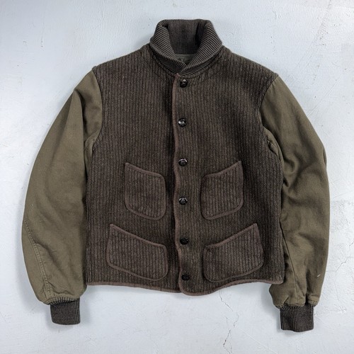 RRL Double RL Ralph Lauren Browns Beach Knit Jacket Black Gray Snap ...