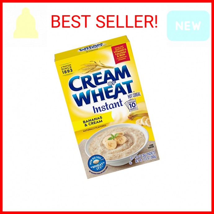 Cream of Wheat Instant Hot Cereal, Bananas and Cream, 1.23 Ounce, 10 ...