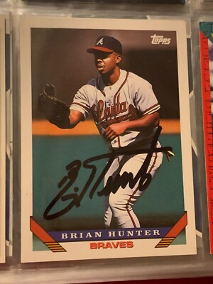 BRIAN HUNTER AUTOGRAPHED SIGNED 1993 TOPPS CARD BRAVES COA | eBay
