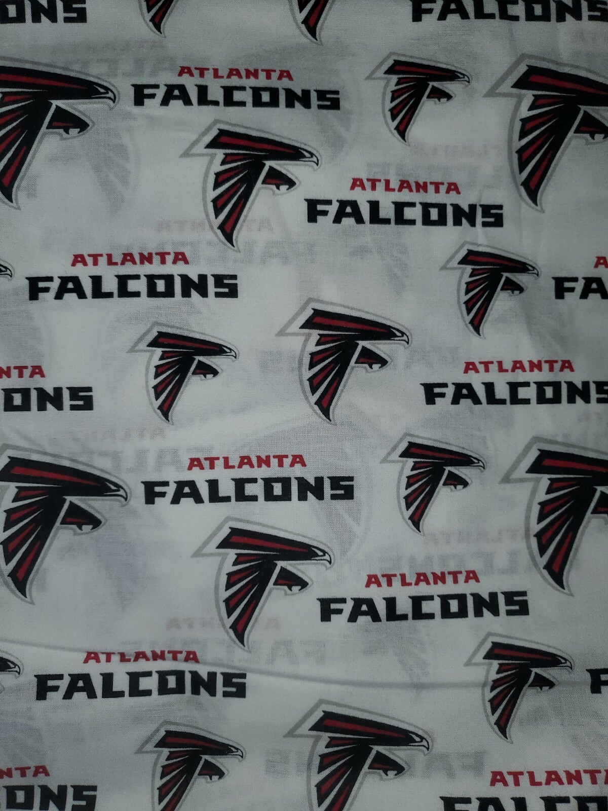 NFL ATLANTA FALCONS MASCOT LOGO WHITE Cotton Fabric by the 1 Yard 58"W ...