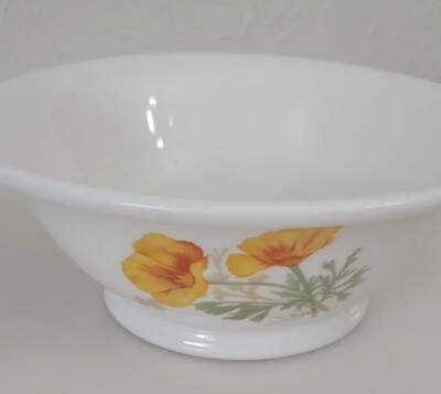 Rare Santa Fe Railroad Yellow Poppy Bowl Syracuse China 7" Diam 2.5 ...