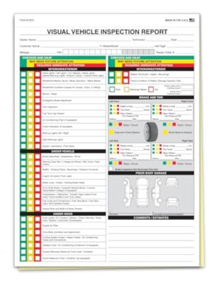 Generic – Visual Vehicle Inspection Report 2 Part Carbonless Vehicle ...