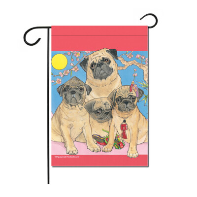 Pug Garden Flag Double Sided 12" x 17" | eBay