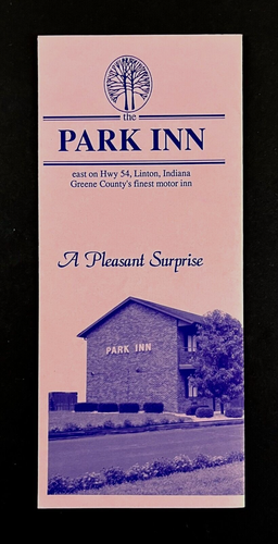 1990s Park Inn Linton Indiana Motel Vintage Travel Brochure Pleasant ...