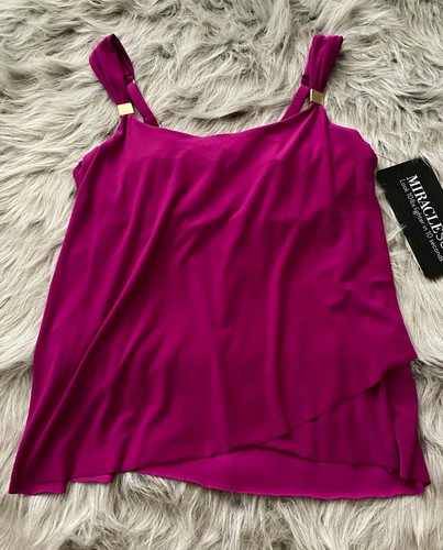 Miraclesuit Nwt Framboise Pink Razzle Dazzle Underwire Tankini Swim Top ...