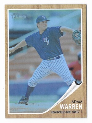 Adam Warren 2011 Topps Heritage Minors Blue Tint #170 /620 Scranton ...