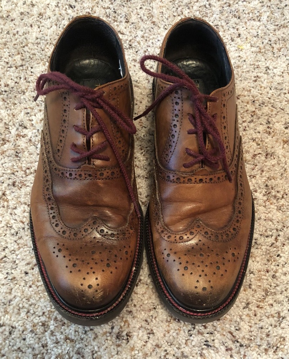 Cognac Wingtip Shoes For Men Men's Designer Brocade Shoes | Luxury