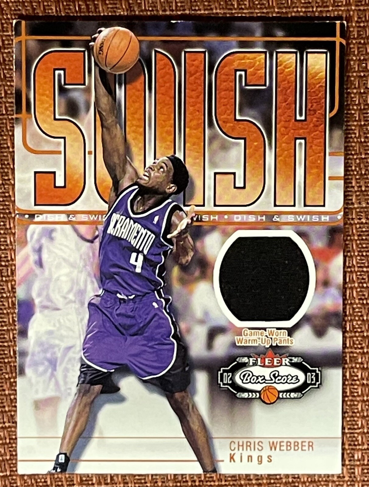 Chris Webber 2002-03 Fleer Box Score Dish and Swish Game Worn ...