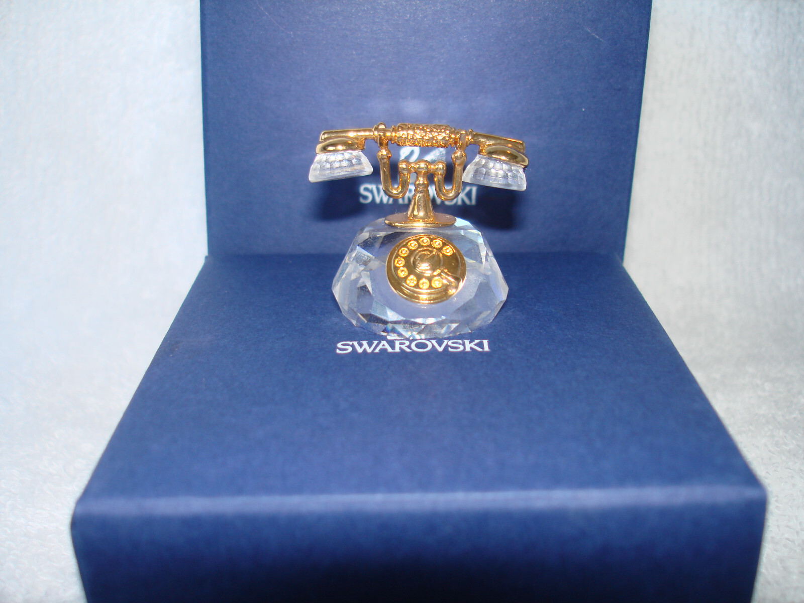 Swarovski Crystal Telephone Gold Plated Figurine Memories Collection ...
