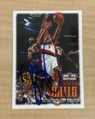 BONZI WELLS PORTLAND TRAIL BLAZERS SIGNED 99-00 NBA HOOPS CARD #106 W ...