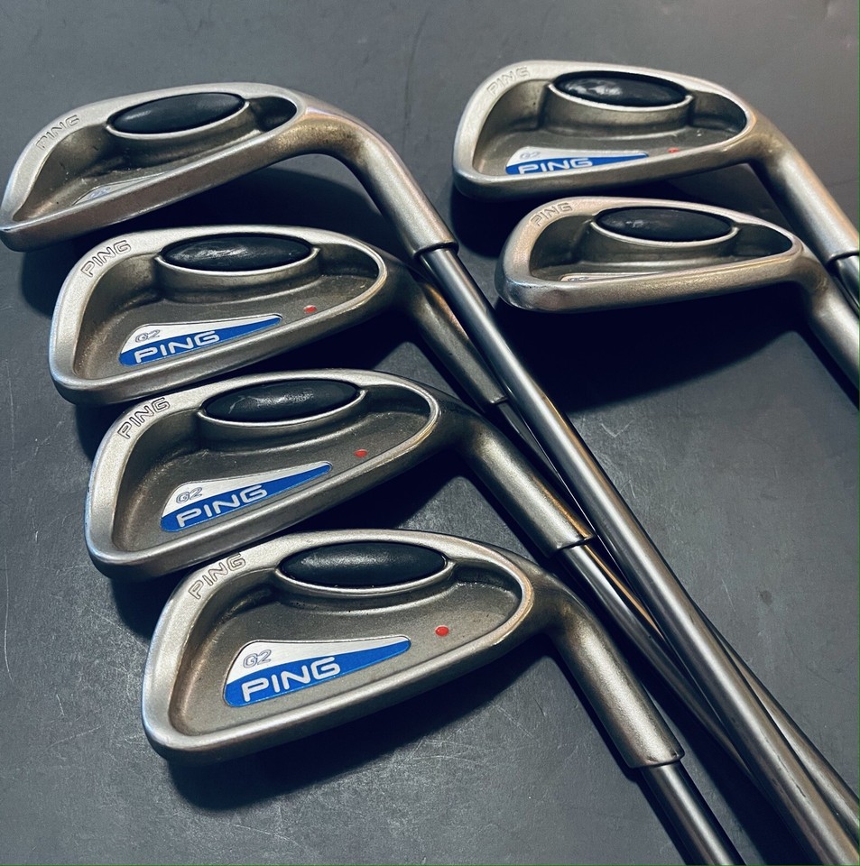 PING RED DOT G2 GOLF IRONS 5 6 7 8 9 W PING TFC 100 REGULAR GRAPHITE ...