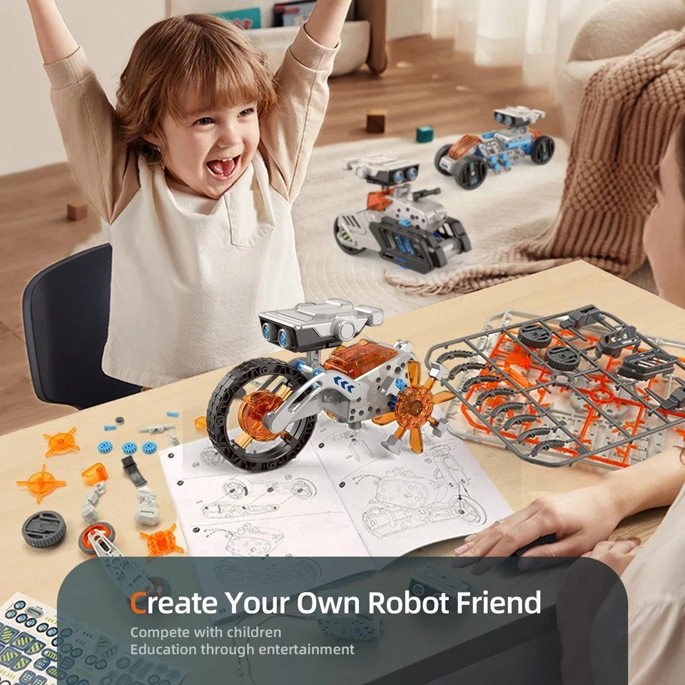 12-in-1 STEM Robot Kit Toys for Kids 8-12 12-16, DIY Robot Building ...