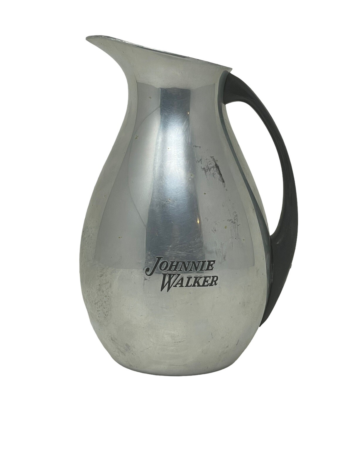 Vitg Johnnie Walker Puralum Aluminum Silver W/Black Handle Pitcher Made ...