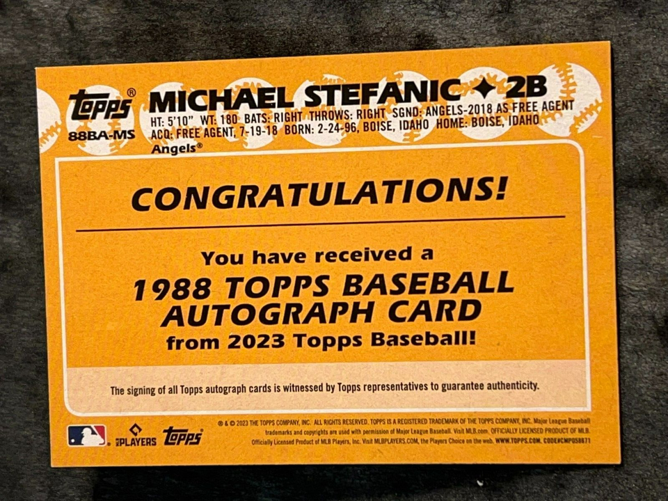2023 Topps 35th Anniversary ROOKIE AUTO Michael Stefanic, item 3 | eBay