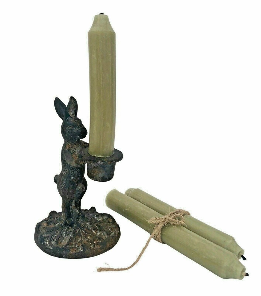 Antique French Style Rabbit Hare Candlestick Candle Holder Xmas Dinner ...