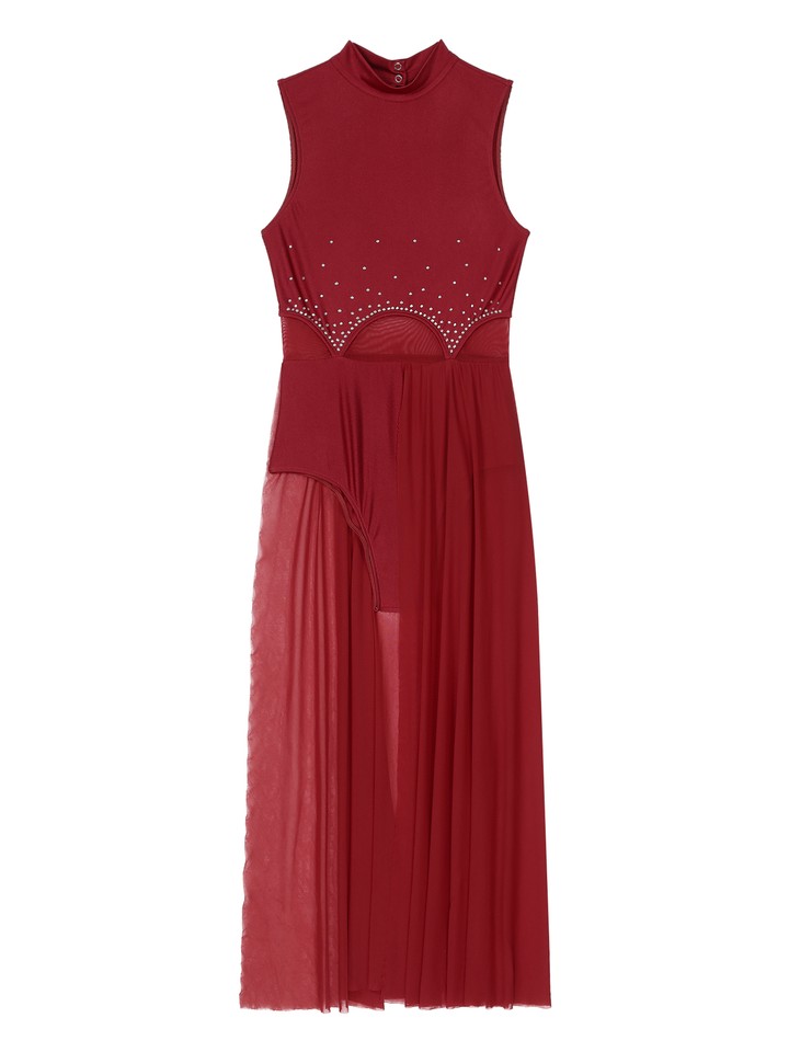 Women's Lyrical Dance Costume Shiny Rhinestone Modern Contemporary ...