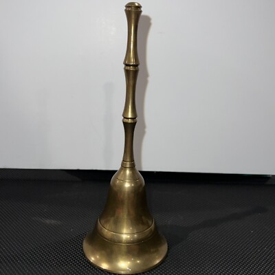 Vintage Brass Church School Bell Handheld 7” Tall Loud Sound Solid cb2 ...