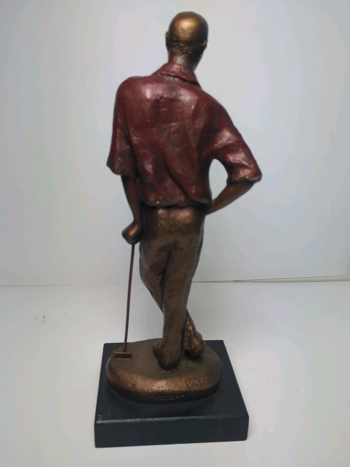 AUSTIN ECILA Male Golfer LEANING ON GOLF CLUB 1997 SCULPTURE Statue ...
