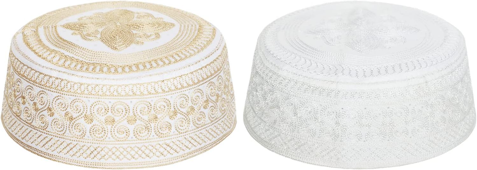 Muslim Prayer Kufi Hat Men Islam Skull Embroidery Cap Beanie Hat ...