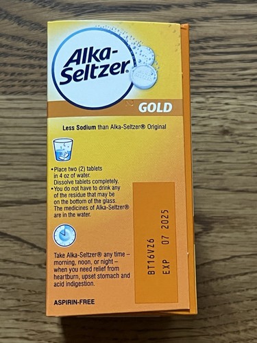 1 Box Alka Seltzer Gold Exp July 2025, 36 Tablets | eBay