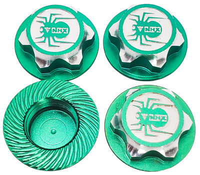 NHX RC 1/8 17mm Aluminum Spider Wheel Nuts (4) -Green | eBay