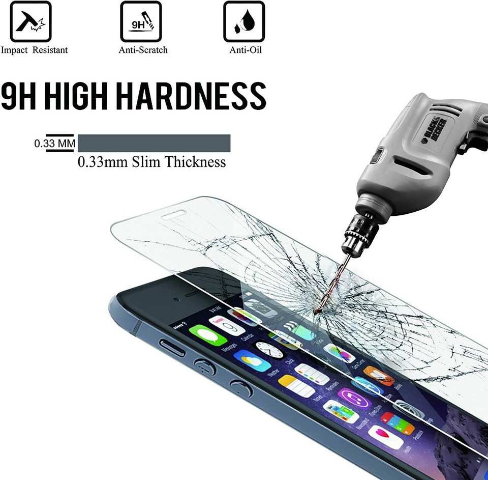 3 Pack Clear Tempered Glass Screen Protector For Phone SE 2016 / 2020 5 ...