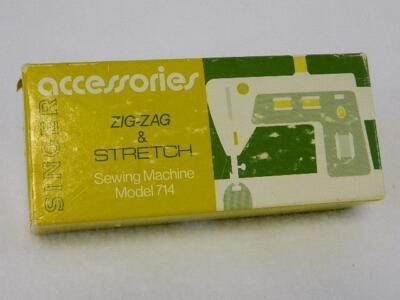Vintage Singer Acc Stretch and Zig-Zag 714 w/Box Shoe Feet Plates and ...