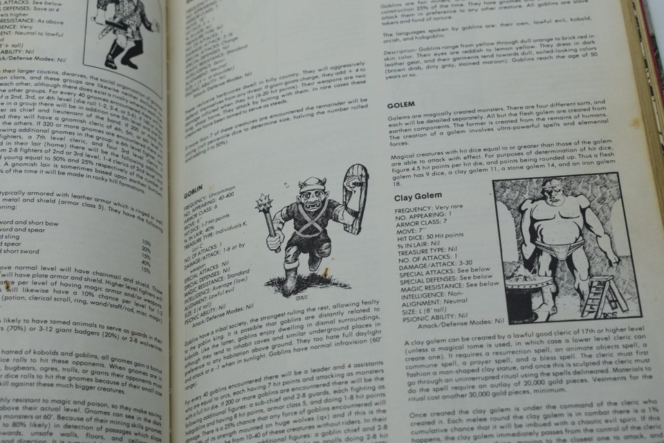 MONSTER MANUAL *3RD PRINT ALPHA* ORIGINAL D&D DUNGEONS DRAGONS 1ST ...