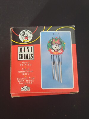 Vintage Disney Mini Wind Chime Minnie Mouse Wreath Hand Painted Mickey ...