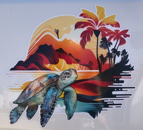 140cm Turtle Decal Sticker for vehicles, boat , motorhome, truck ...