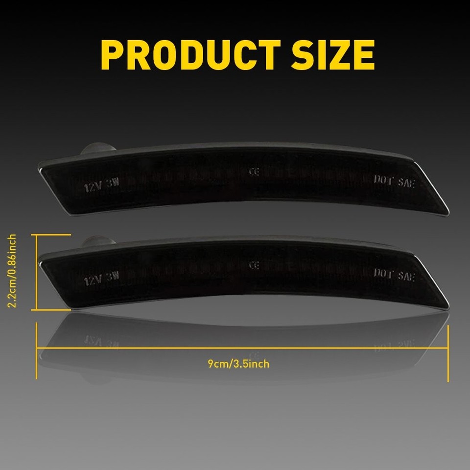 4PCS Smoked For MINI COOPER R55 R56 R57 R58 R60 R61 LED Side Marker ...