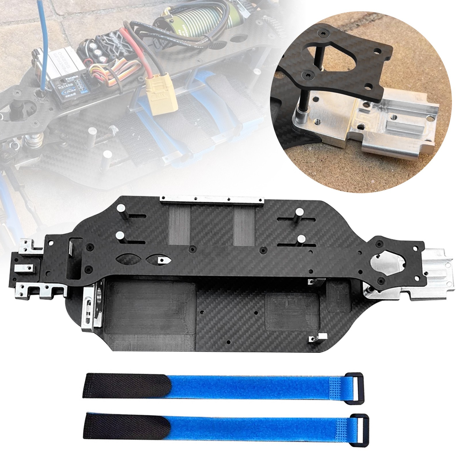 Carbon Fiber LCG Chassis Kit 1/10 for Traxxas Slash VXL 4x4 TRA-6808 ...