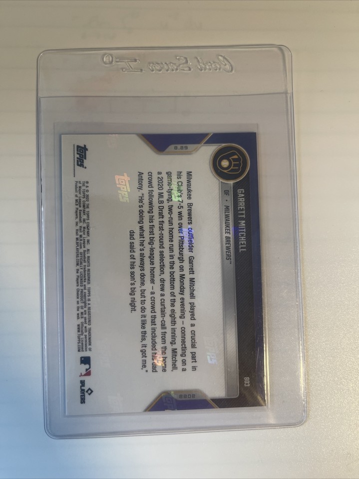 2022 Topps Now #803 Garrett Mitchell Call-Up Blue Parallel Card /49 🔥 ...