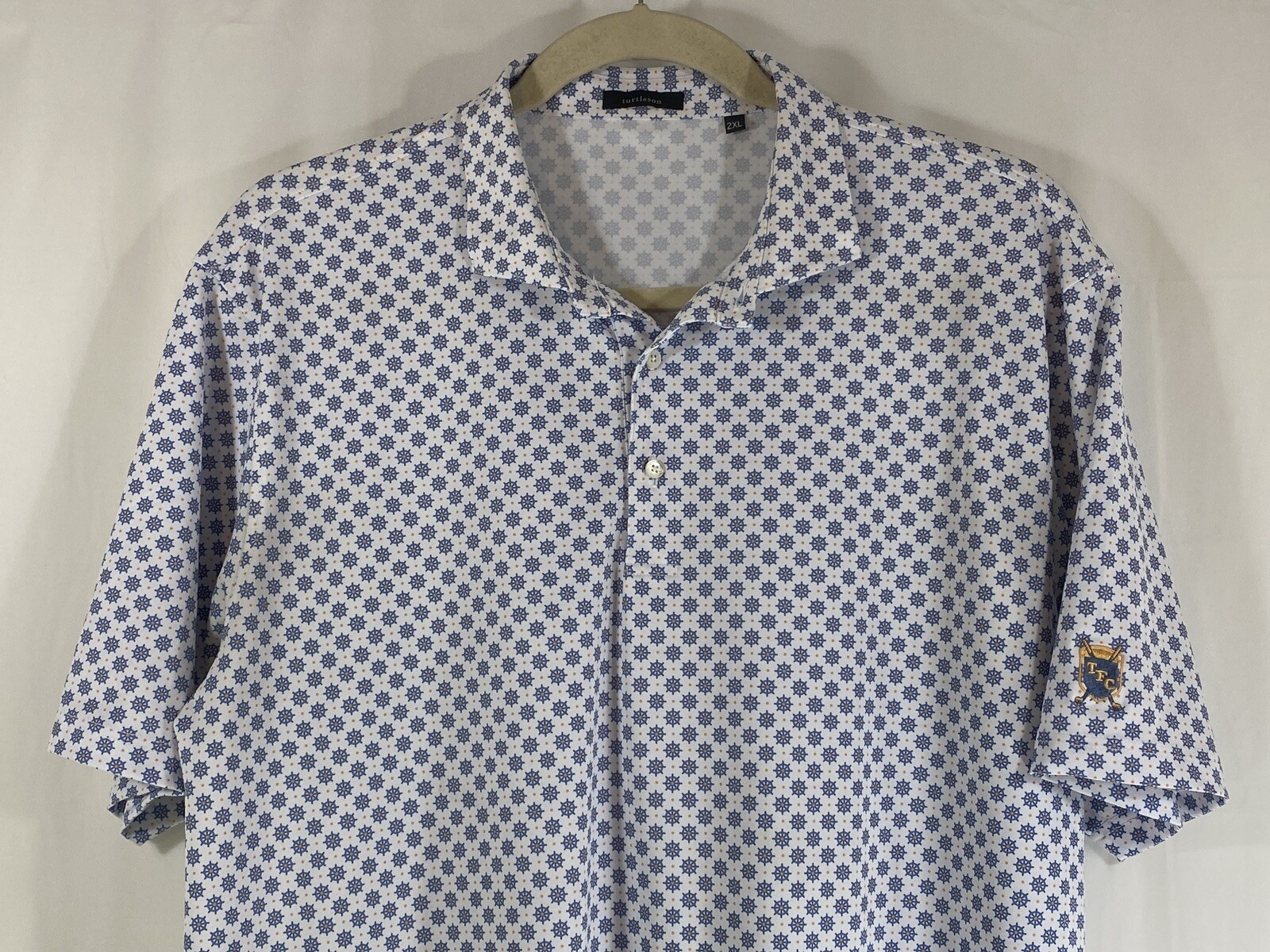Turtleson Hampton Navy Ships Wheel TFC Golf Polo Shir… - Gem