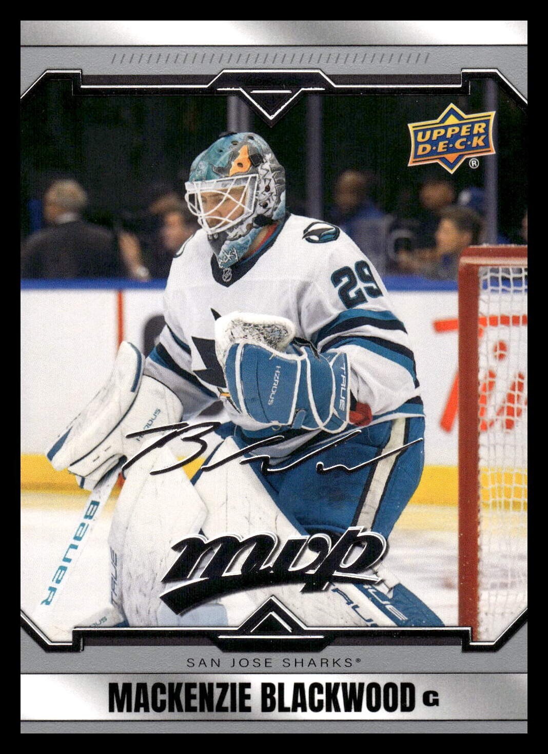 2024-25 UD MVP Silver Script 168 Mackenzie Blackwood, San Jose Sharks ...