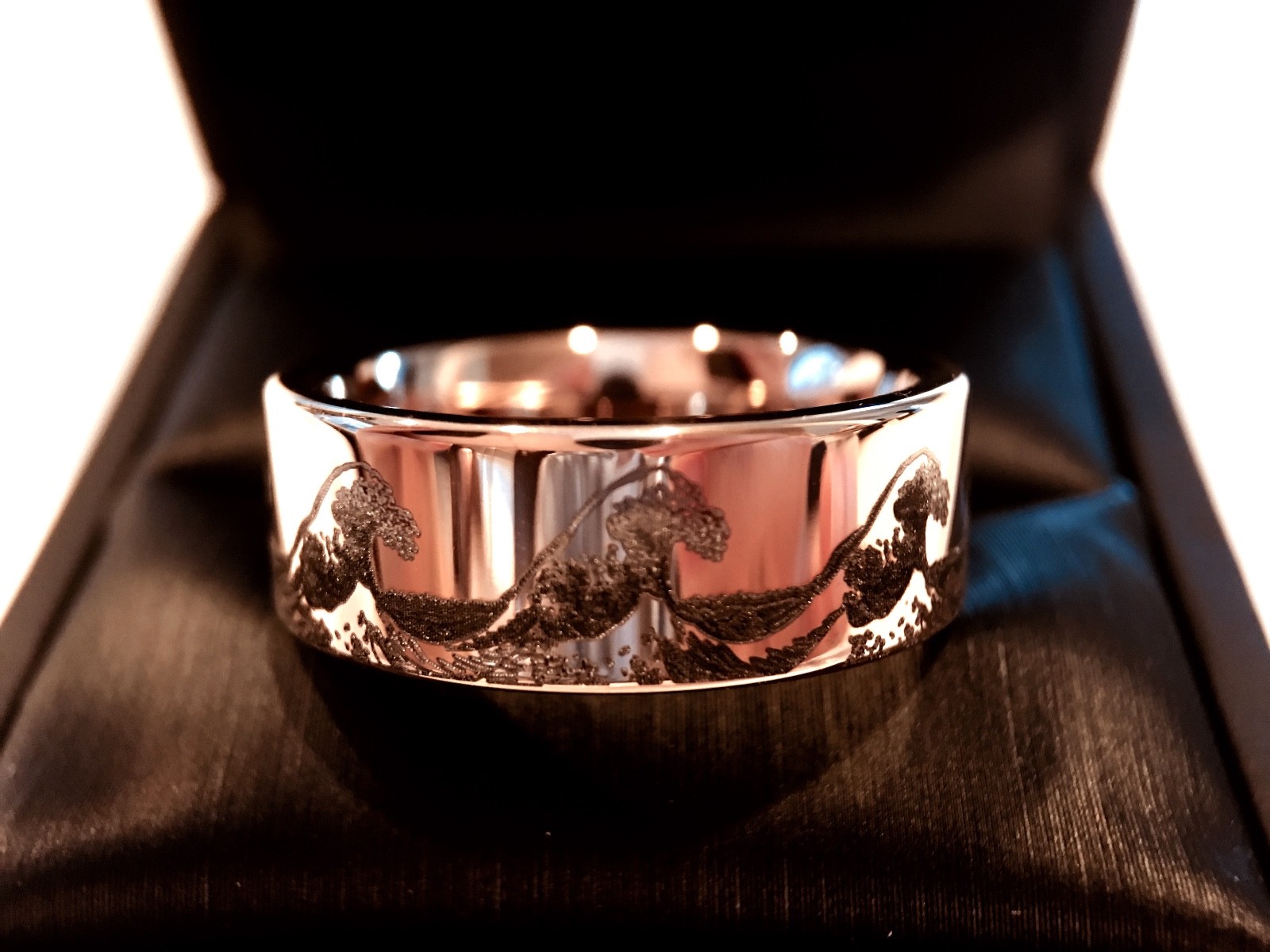 Wedding Bands, Ocean Wave Ring, Rose Gold Tungsten Wedding Bands ...