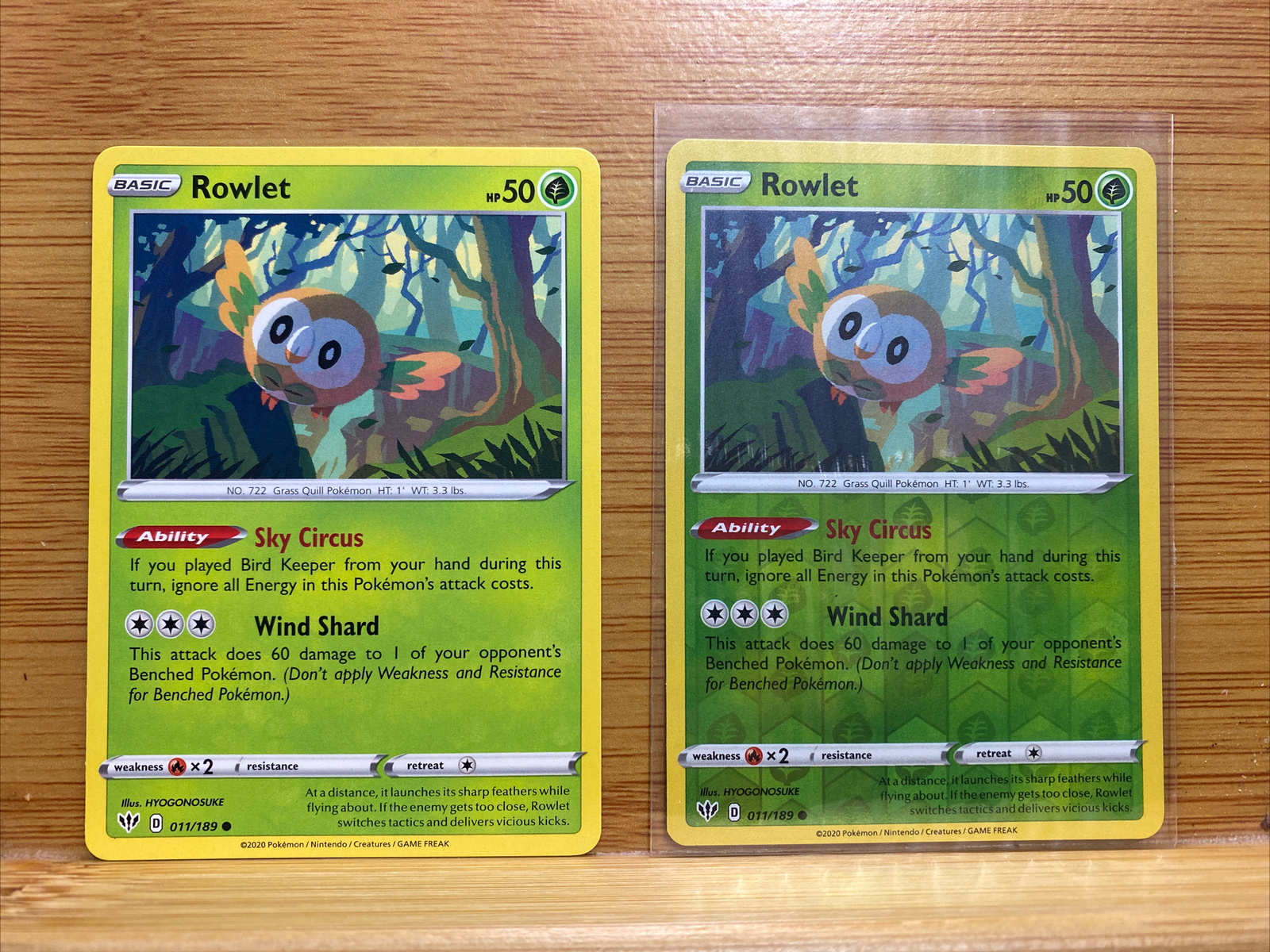 Rowlet 011/189 Common Pokemon Card - Darkness Ablaze - NM + Foil CArd ...