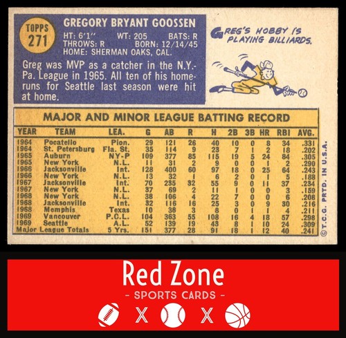 1970 Topps - #271 Greg Goossen for sale online | eBay