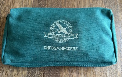 Rare Vintage Eddie Bauer Wood Chess / Checkers Travel Set *Complete ...