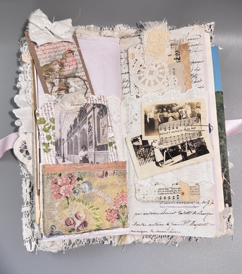 Shabby Journal Diary Junk Journal 34 Pages + Tags Collage Diary Scrapbook Memory | eBay