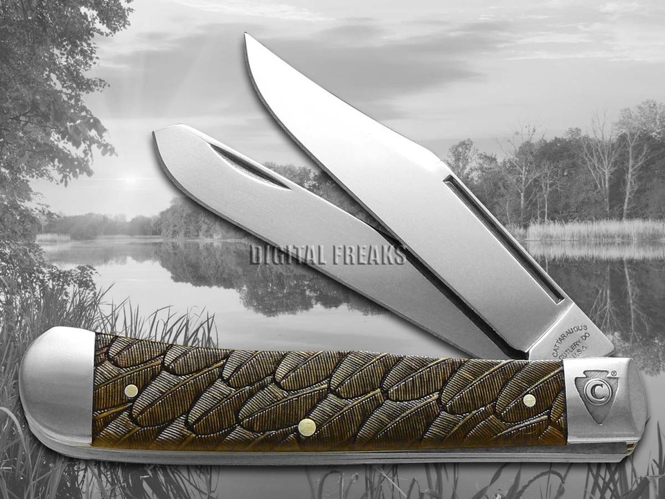 Case Knives Cattaraugus Apex Eagle Trapper Antique Bone Pocket Knife Stainless | eBay