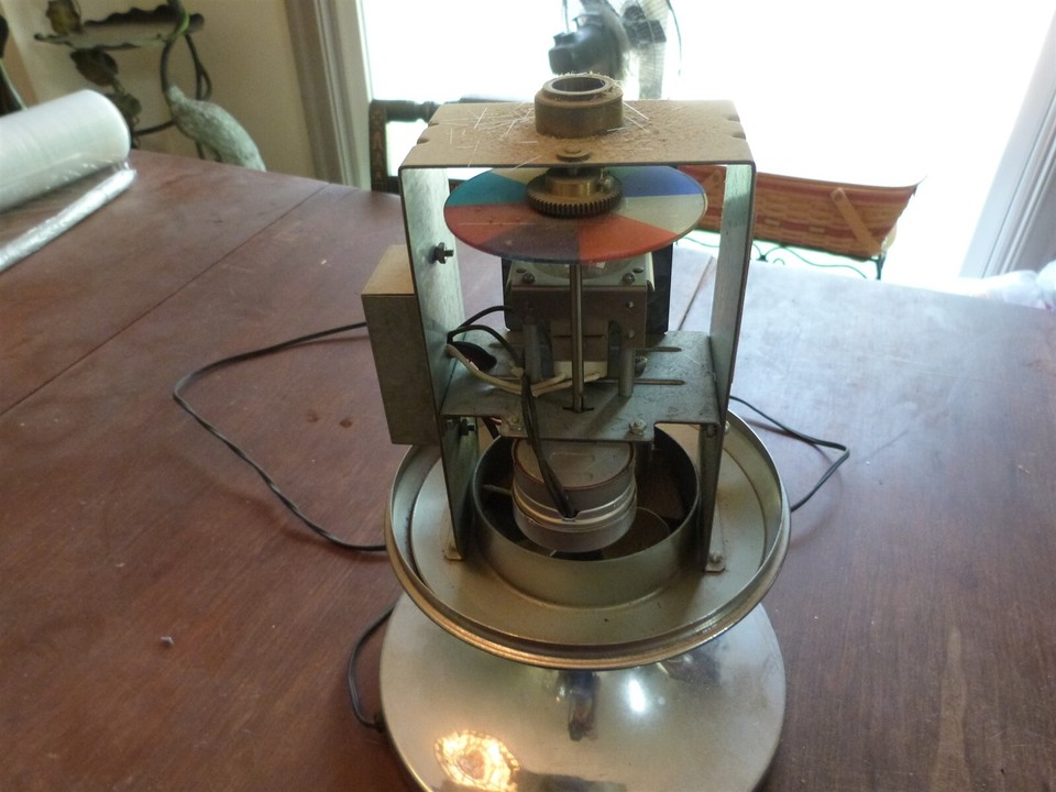 VINTAGE Chrome Sunburst 4000 FiberOptic Rotating Lamp Changing Colors ...