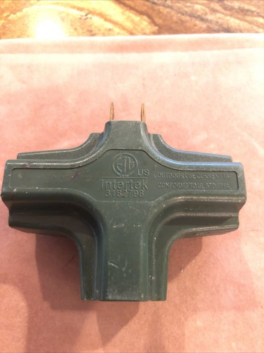 intertek 3182798 wall plug with 3 outlets green | eBay