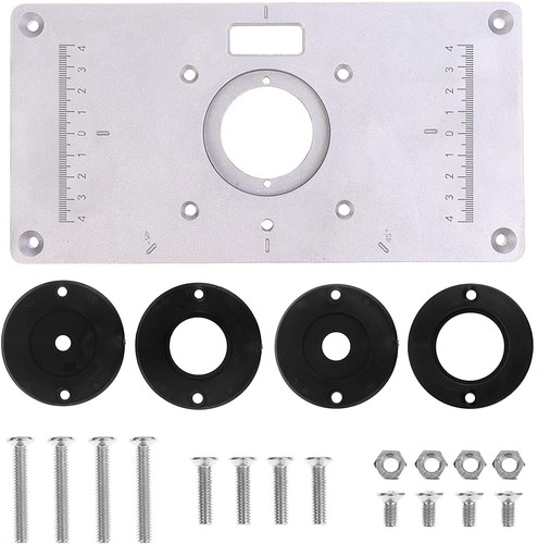 Aluminum Router Table Insert Plate With 4 Rings Screws For Woodworking ...