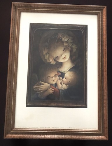 Mid Century framed Print By Catalan Artist Juan Ferrandiz "Flower ...