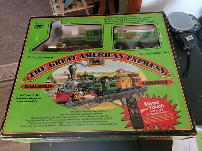 New Bright The Great American Express Train Engine Tender Caboose Track ...