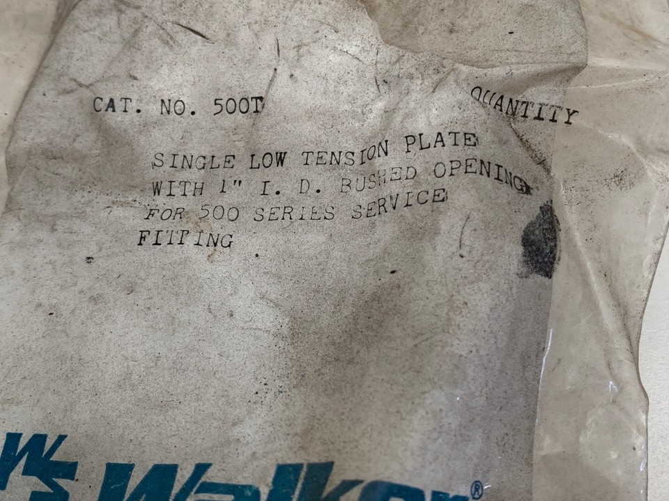 Walker 500T Single Low Tension Plate with 1" ID Bushed Opening | eBay