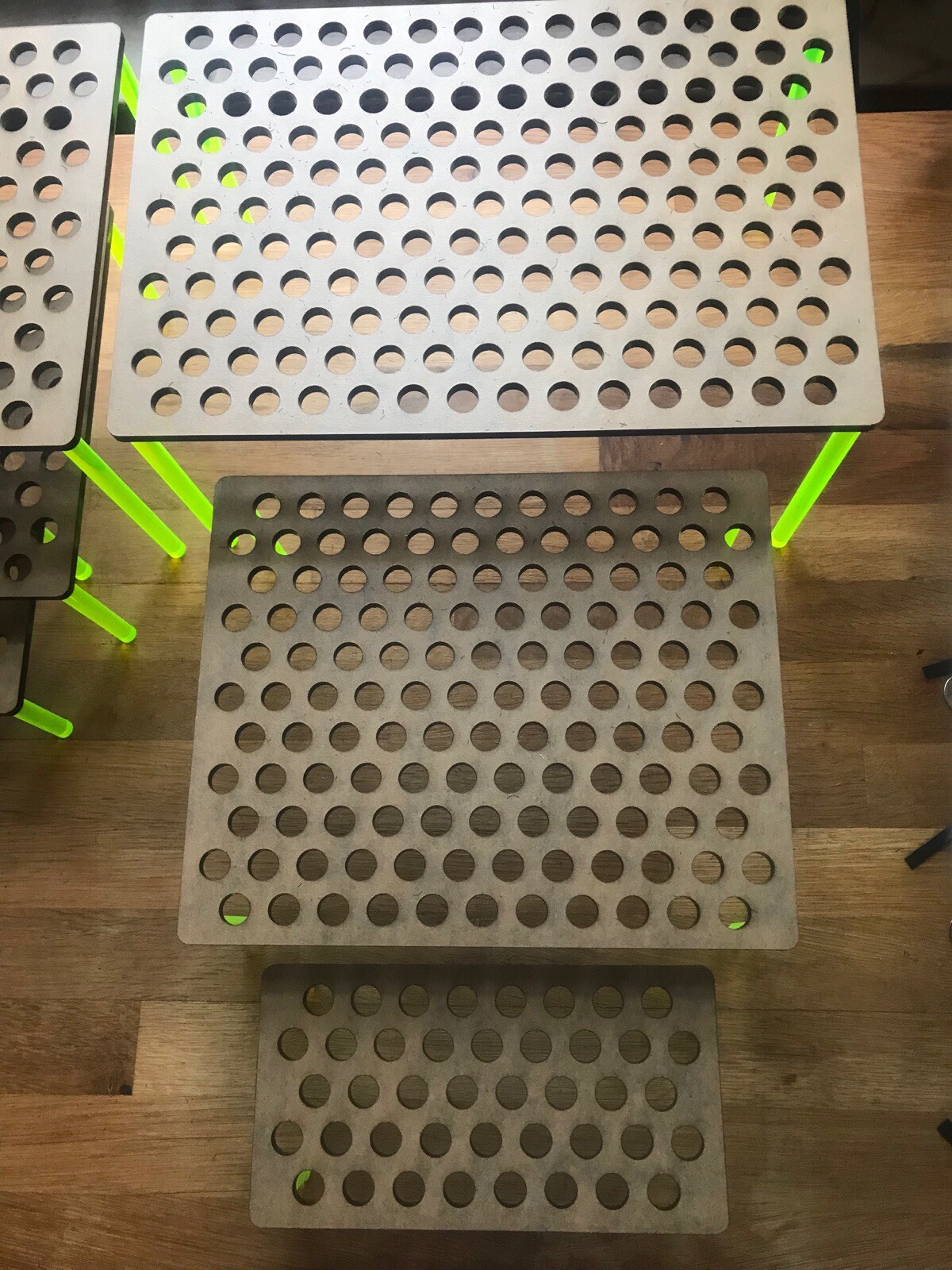 Custom large frag rack with neon green cylinder legs | eBay