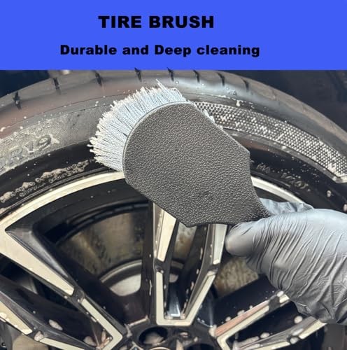 5PCS Car Wheel Cleaning Kit, Motorcycle or Bicycle Tire Brush Washing ...