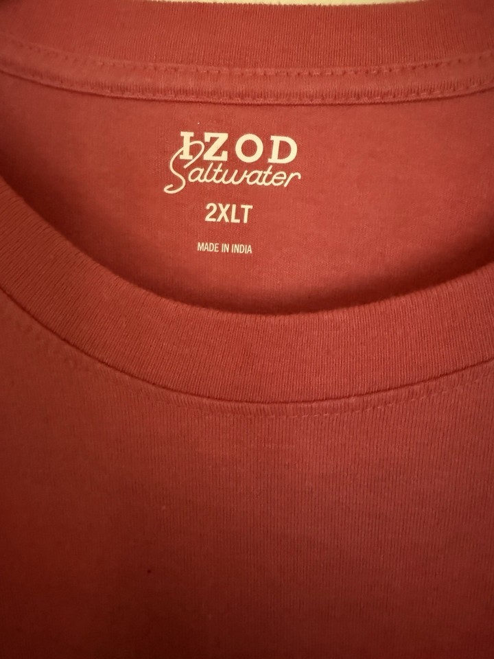 IZOD Saltwater Mens 2XL Tee Beach Bum Pink Palm Tree Logo | eBay